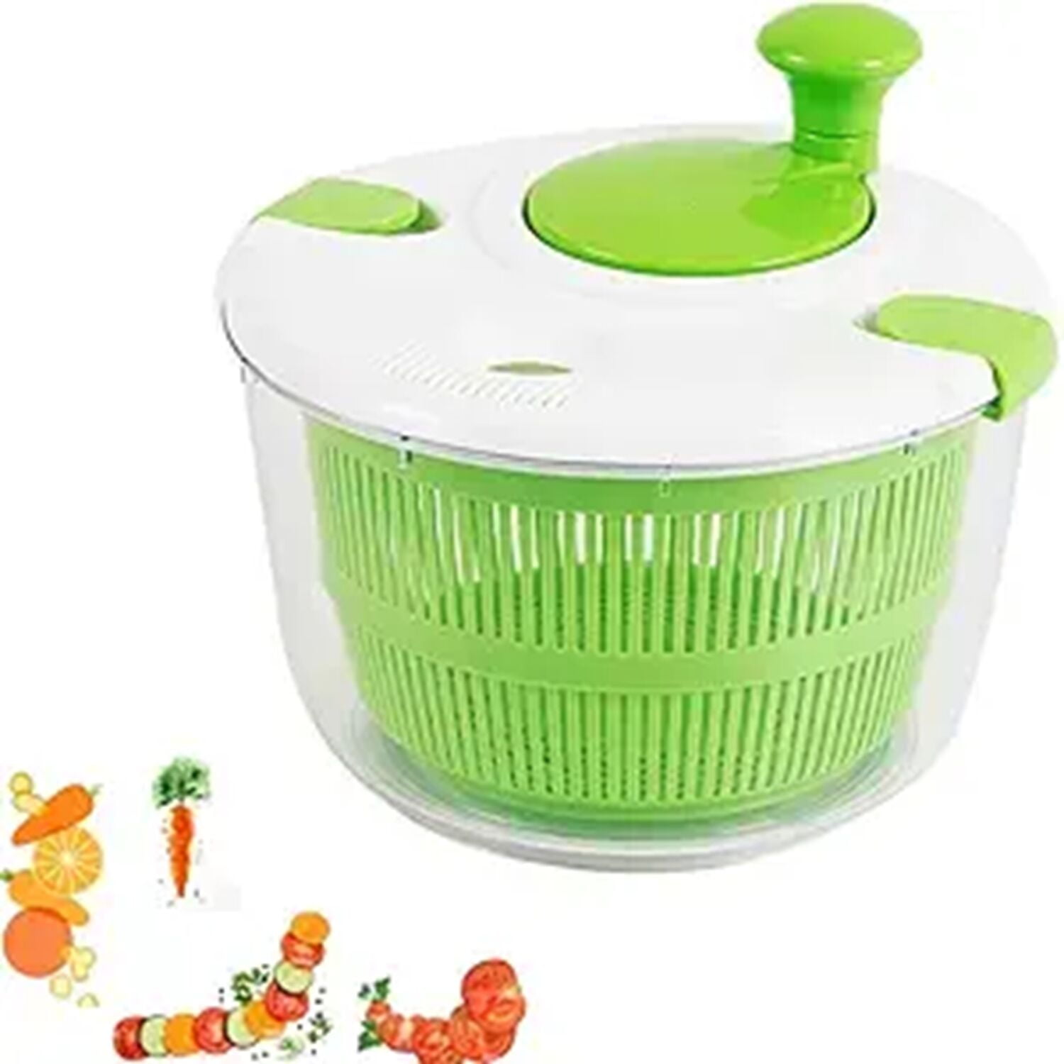 Large Salad Spinner- Wash, Spin & Dry Salad Greens, Fruits & Vegetables ...