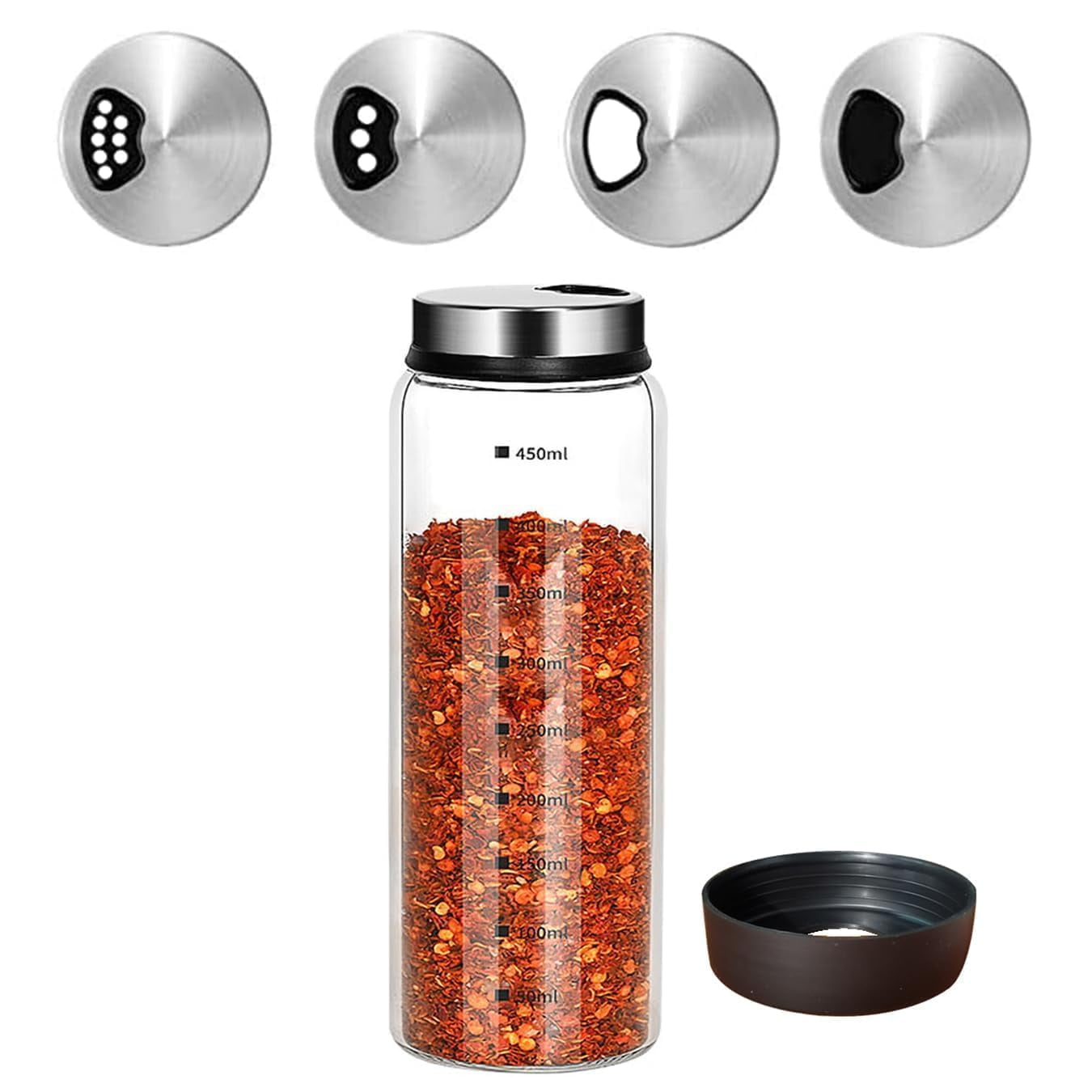Large Salt Pepper Shakers with Adjustable Outlet Holes Clear Glass ...
