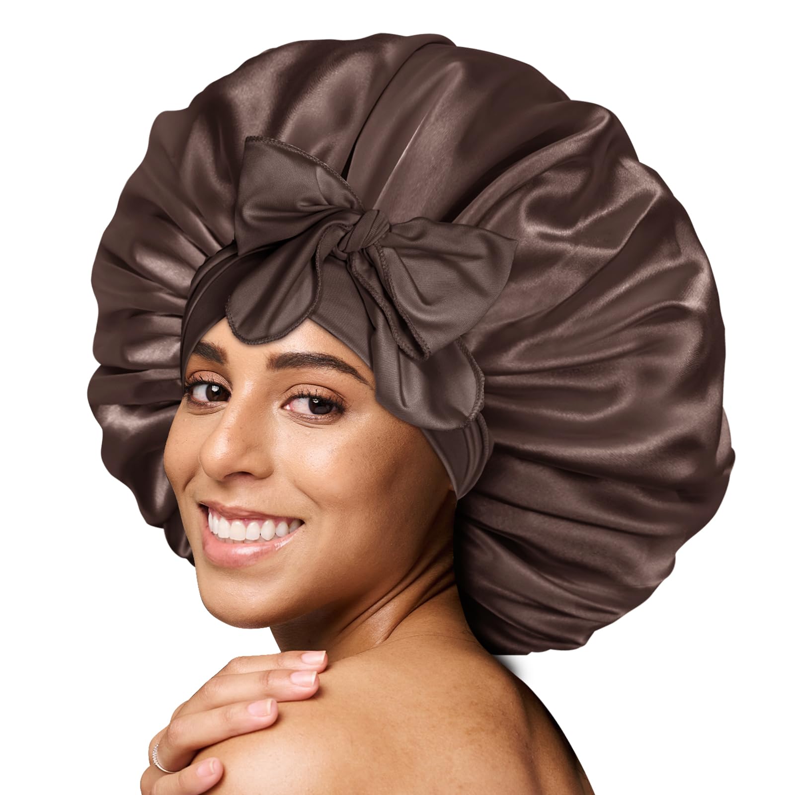 Large Satin Bonnet Silk Bonnet for Sleeping Women Hair Bonnet Big ...