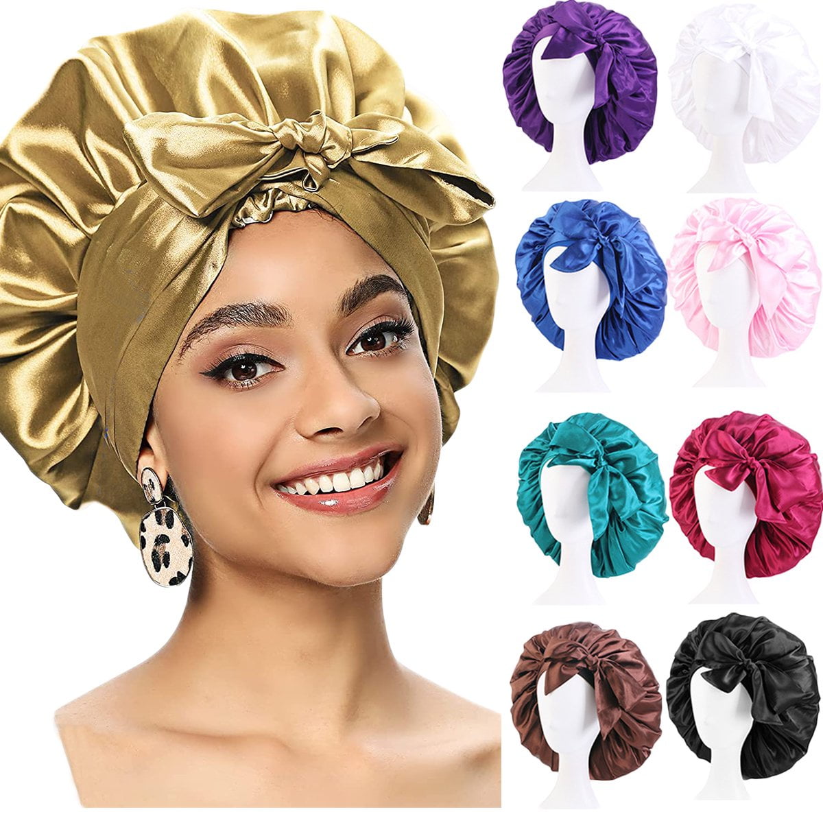 Large Satin Bonnet for Women Silk Bonnet for Night Sleeping Cap ...