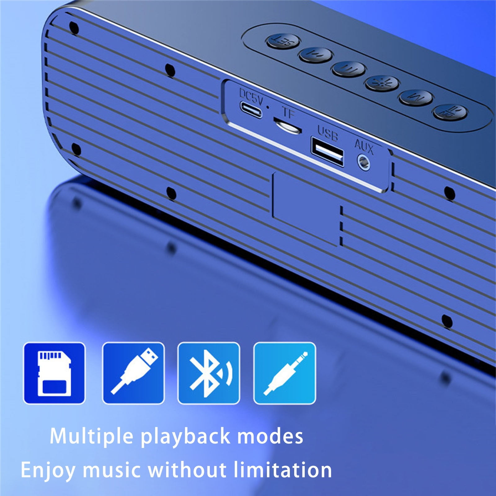 Large Screen Clock Bluetooth Speaker Double Alarm Clock with RGB LED ...