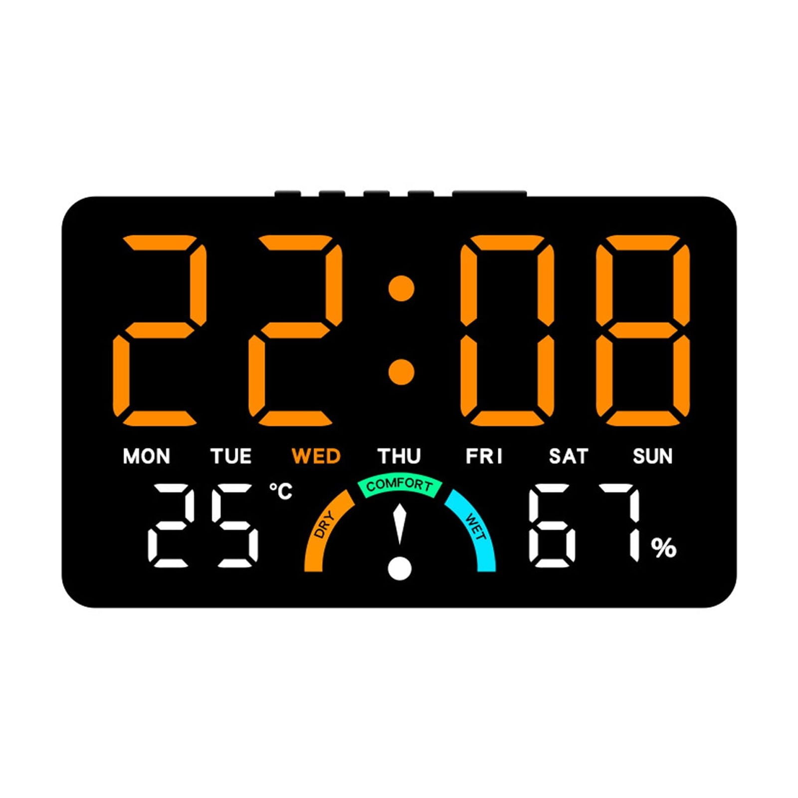 Large Screen Digital Clock Temperature Humidities Sensors Comfort ...