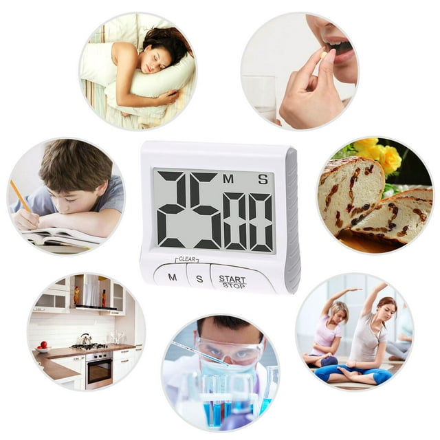 Large Screen Digital Kitchen Cooking Timer Count Down Up Clock Loud ...