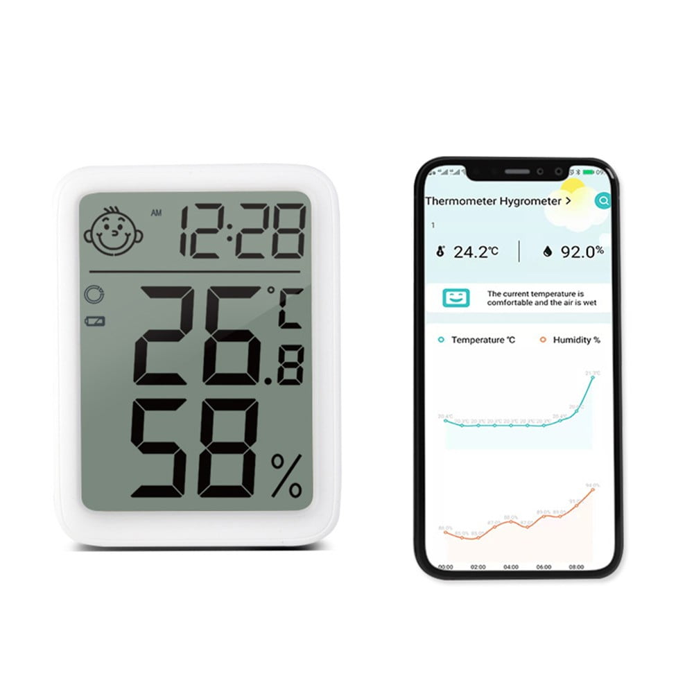 Large Screen Electronic Hygrometer Indoor Outdoor Temperature Humidity ...