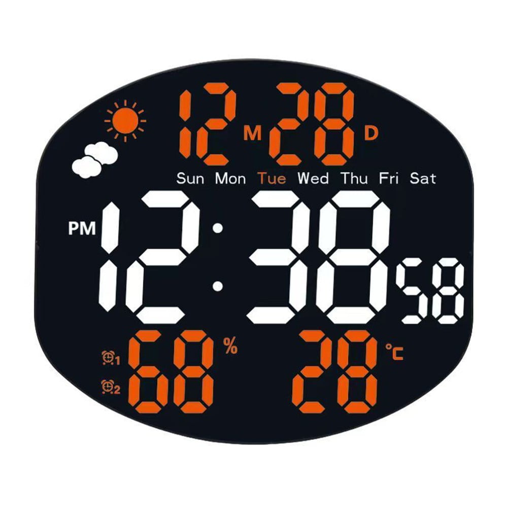 Large Screen Electronic Wall Clock With Led Display Date Time ...