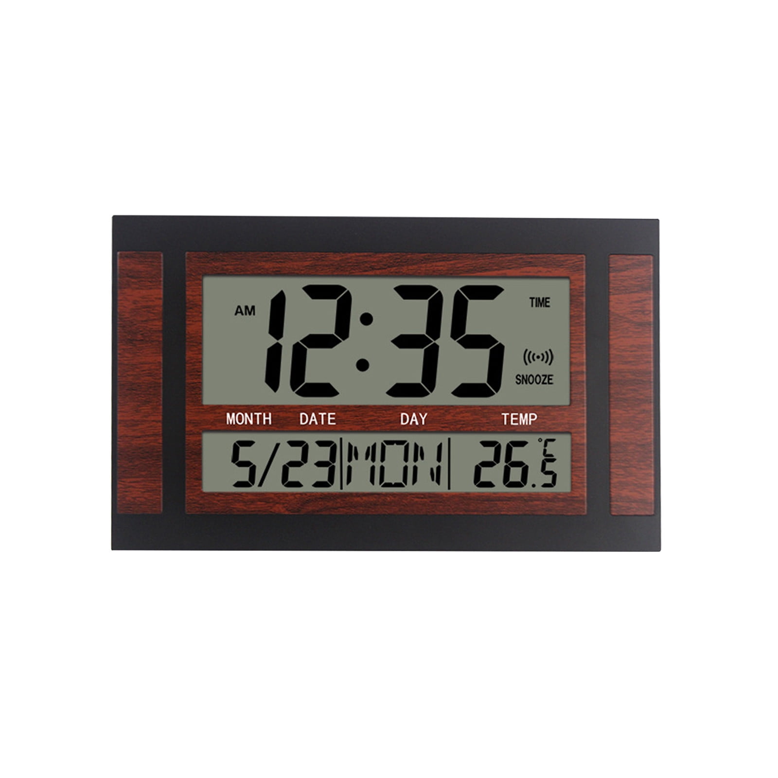 Large-Screen LCD Ultra-Quiet Electronic Wall Clock, Date, Time, Alarm ...