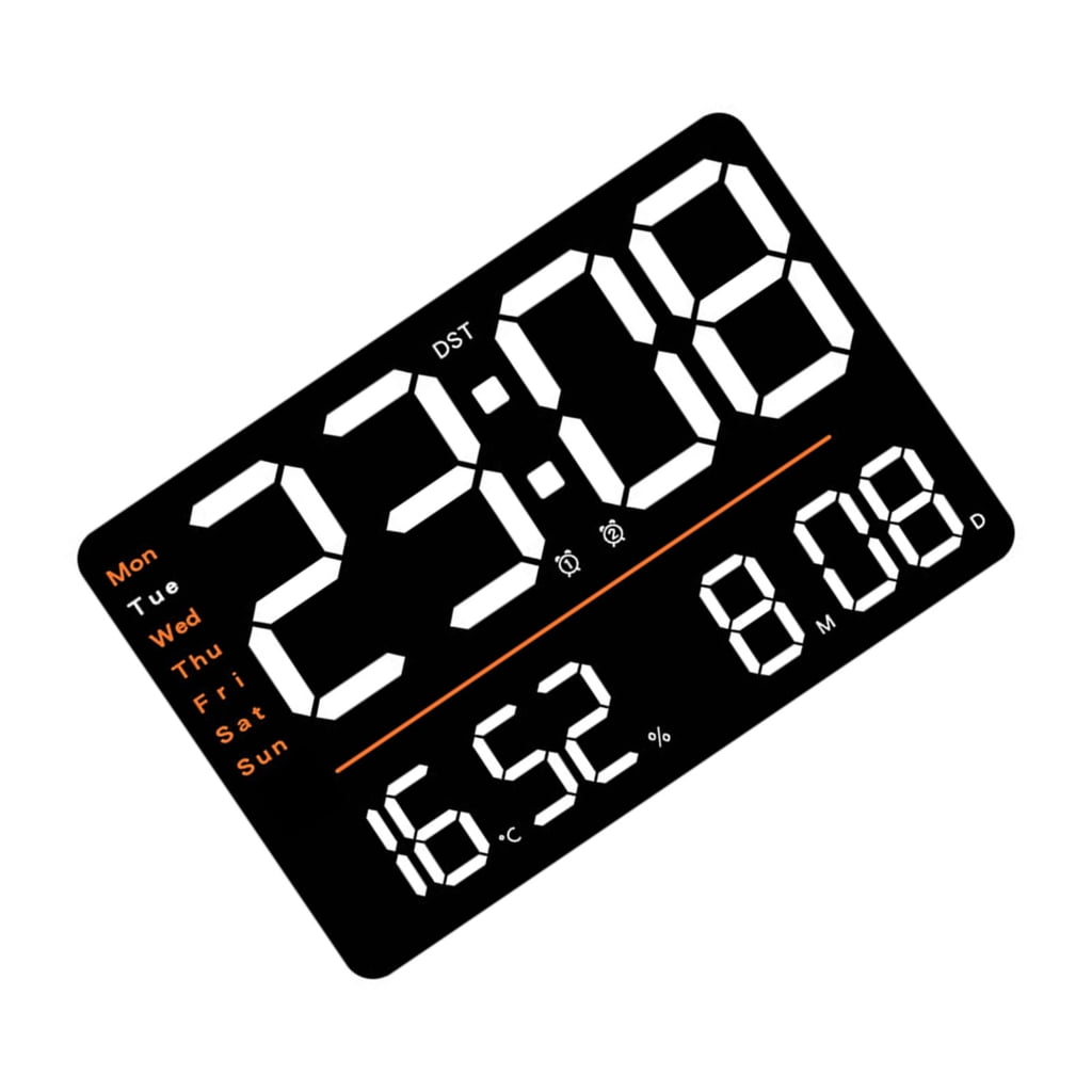 Large Screen LED Digital Clock With Temperature Hygrometer Monitor ...