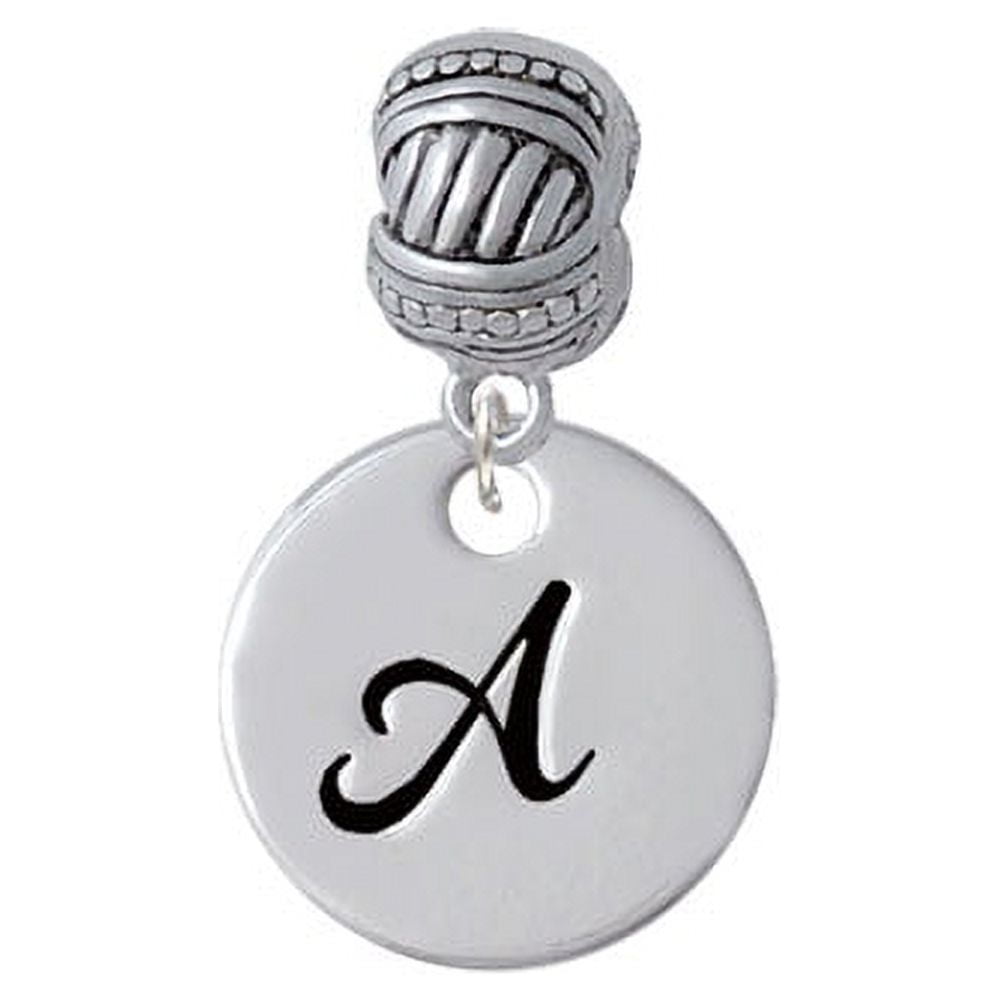 Large Script Letter - A - 3/4'' Disc - Large Rope with Cross Beads ...