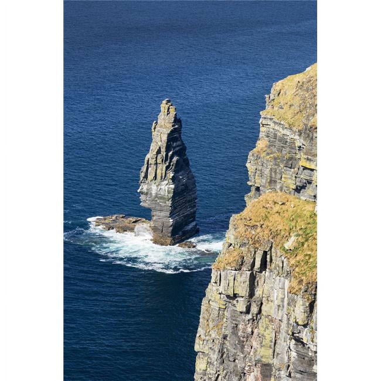 Large Sea Stack Rock Structure in The Ocean with Cliffs - 12 x 19 in ...