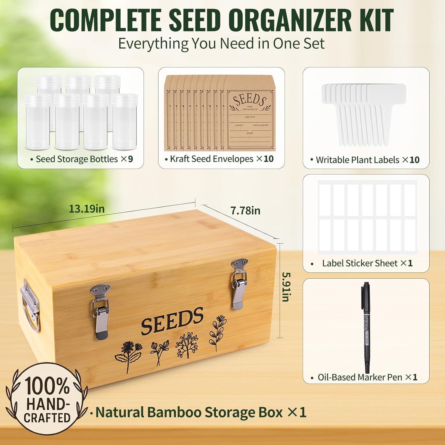 Large Seed Storage Box with Double-Layer Seal, 304 Stainless Steel Lock ...