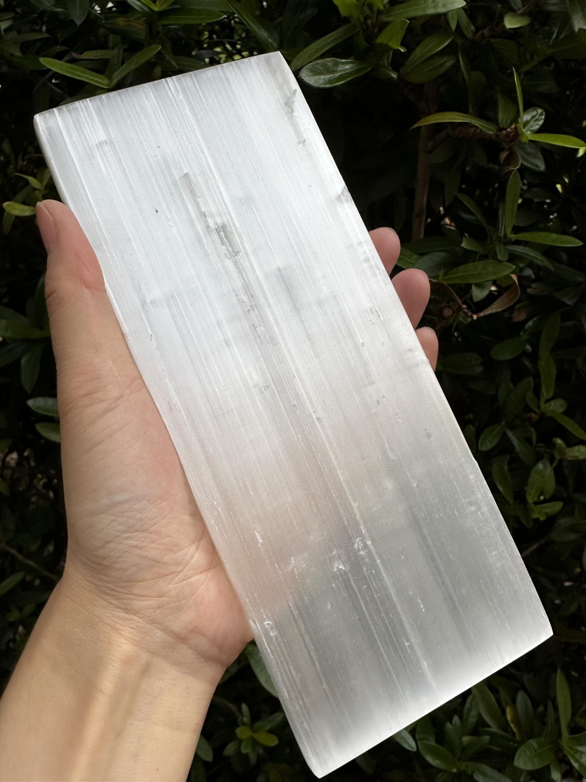 Large Selenite Charging Plate - 8 x 3 Inch Polished Selenite Slab ...