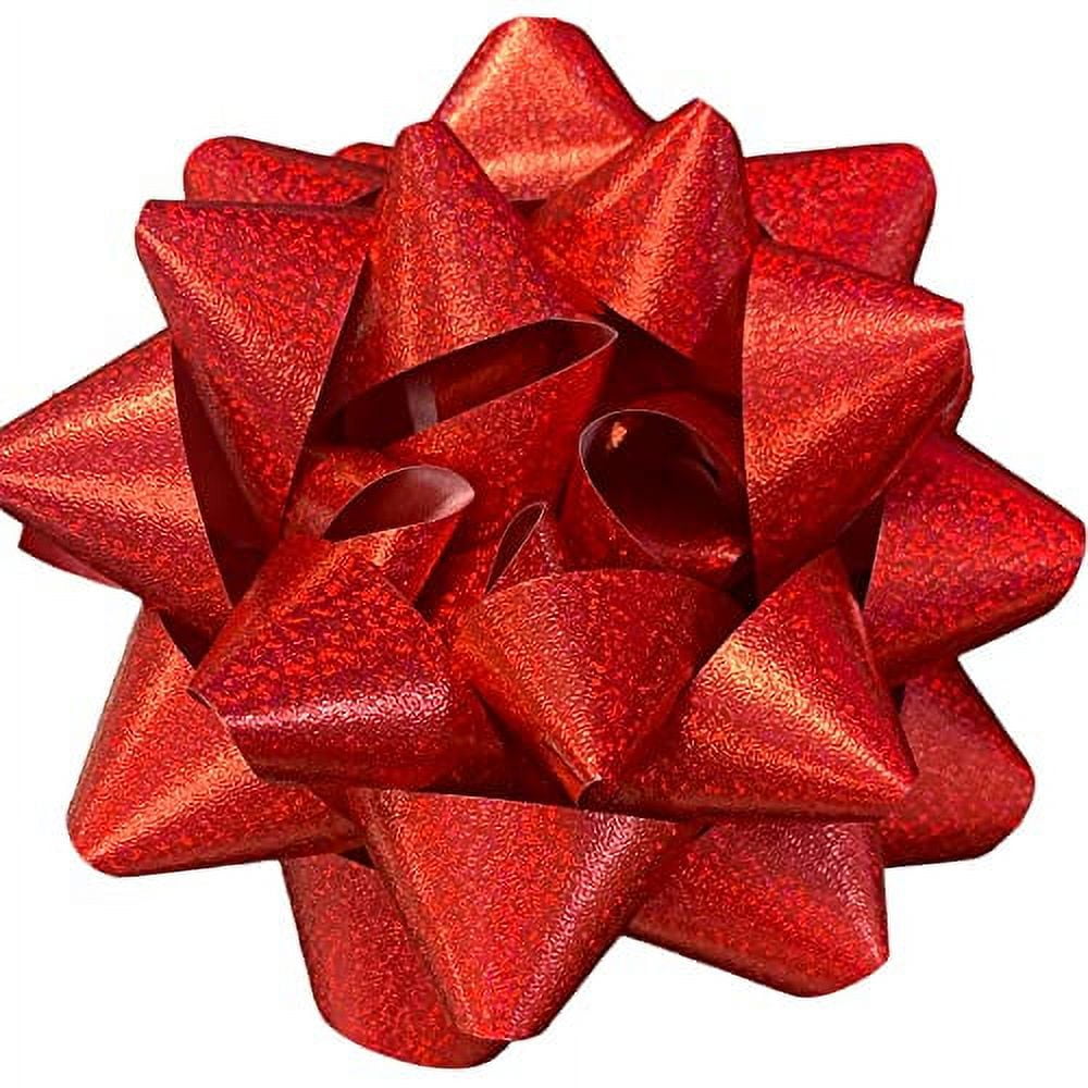Large Self-Adhesive Gift Bow 7" Red Sparkle Peel N Stick By Clear Above ...
