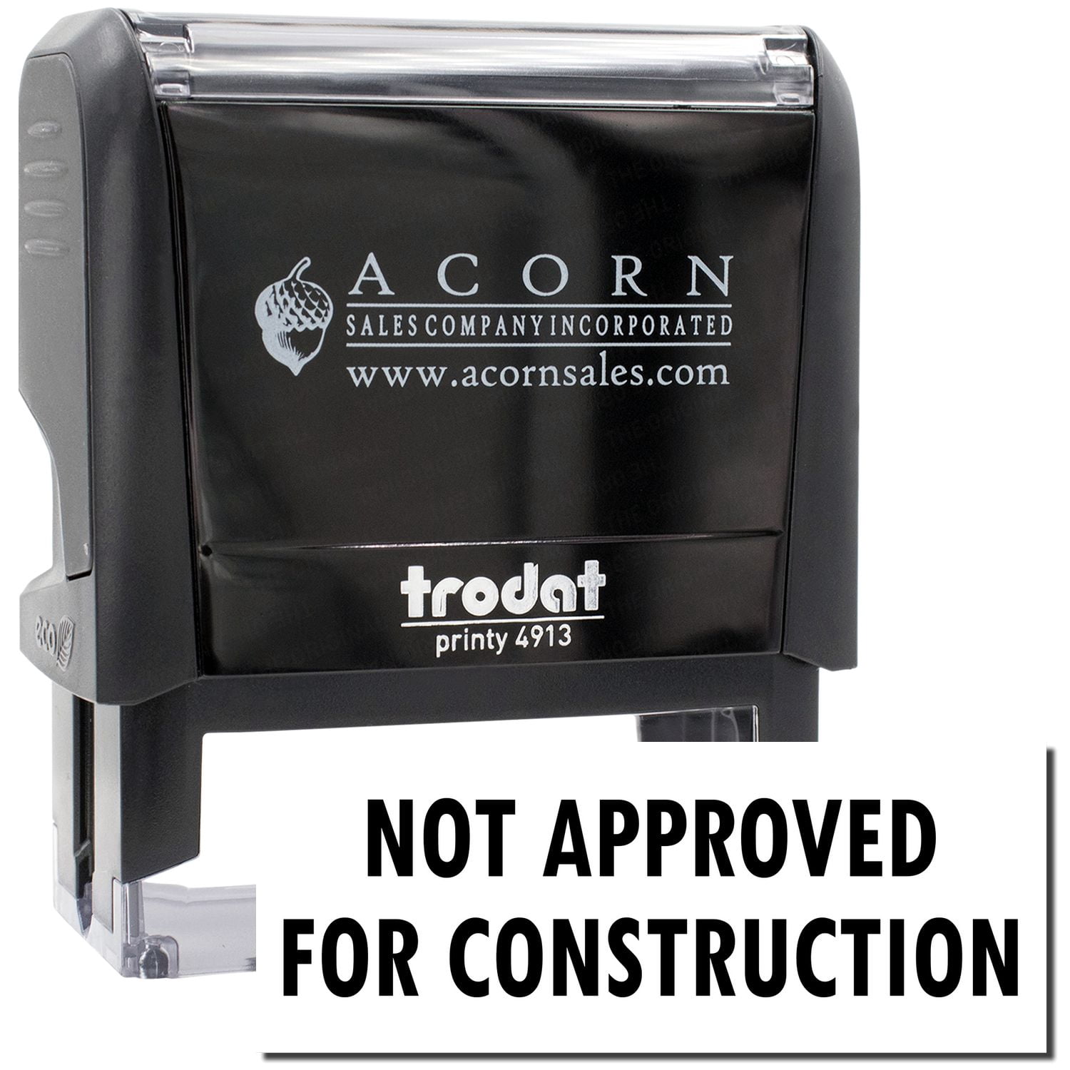 Large Self-Inking Not Approved For Construction Stamp, Trodat Printy ...
