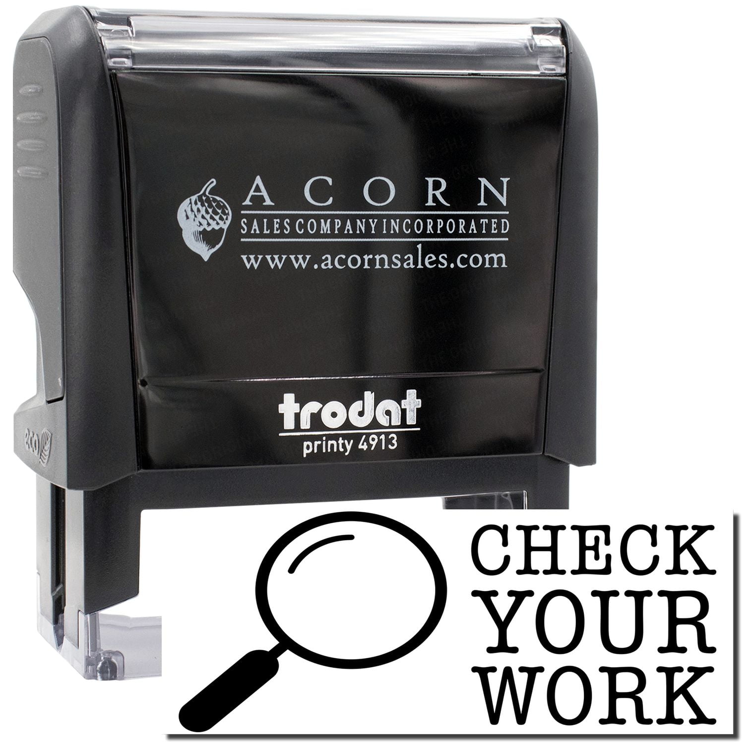 Large Self-Inking Check Your Work Stamp, Trodat Printy 4913, Press and ...