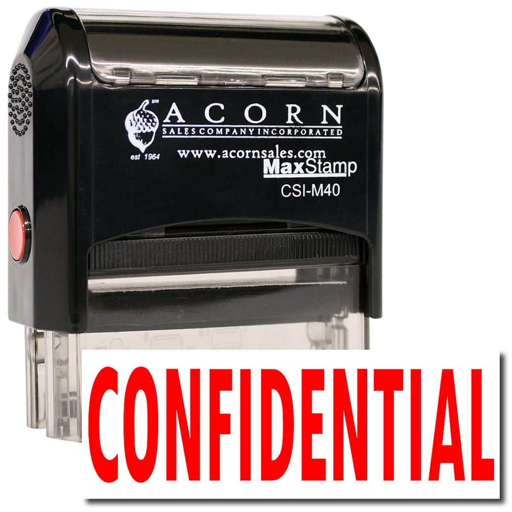 Large Self-Inking Confidential Stamp with Orange Ink - Walmart.com