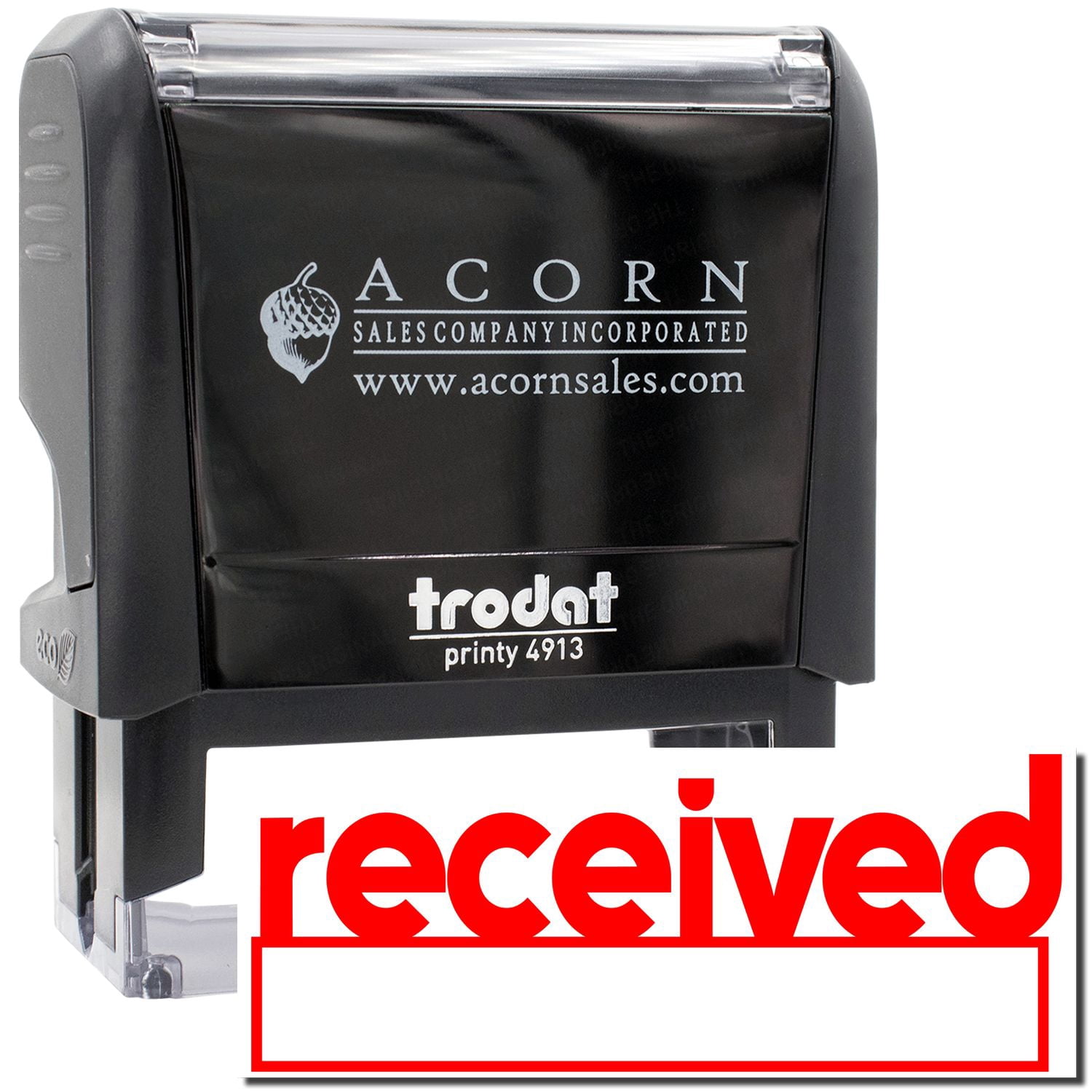 Large Self-Inking Lowercase Received with Date Box Stamp, Trodat Printy ...