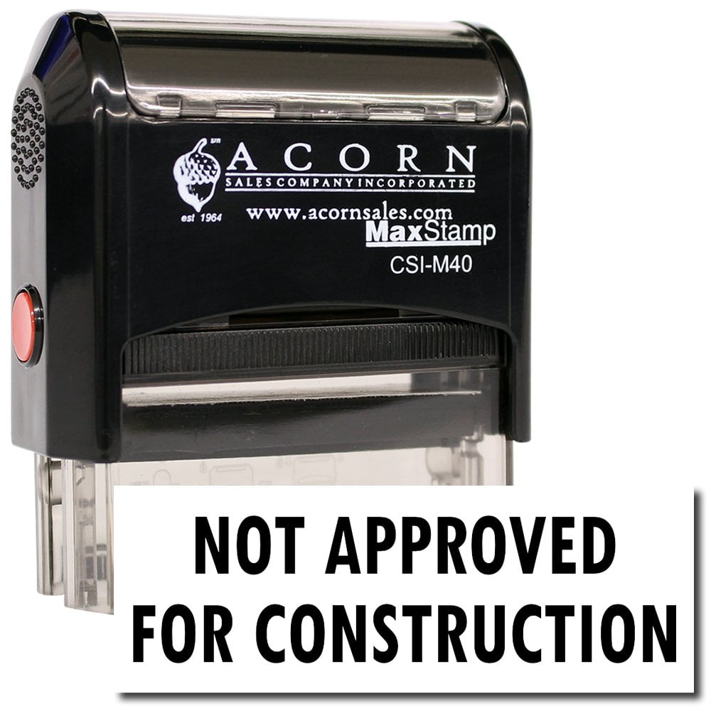 Large Self-Inking Not Approved For Construction Stamp - Walmart.com