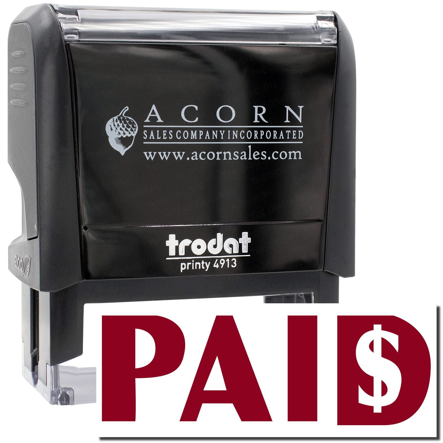 Large Self-Inking Paid with Dollar Sign Stamp, Trodat Printy 4913 ...