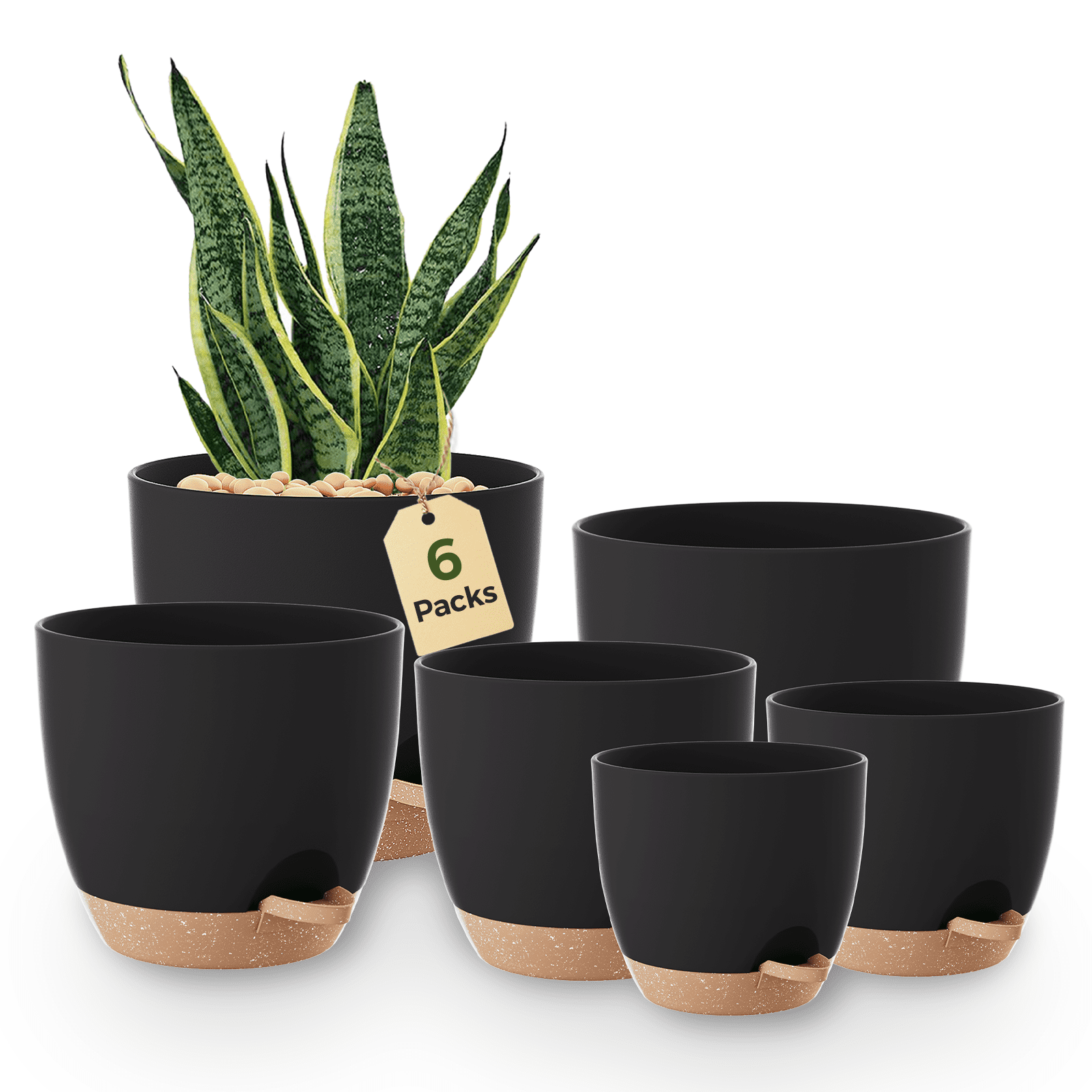JF HADEN Self Watering Plant Pots 6 Pack Indoor Outdoor Flower Planters ...