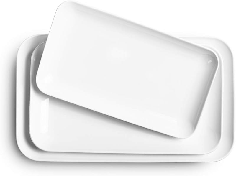 Large Serving Platter Set 16/14/12inch Large Serving Tray - Rectangular White Serving Trays for ...