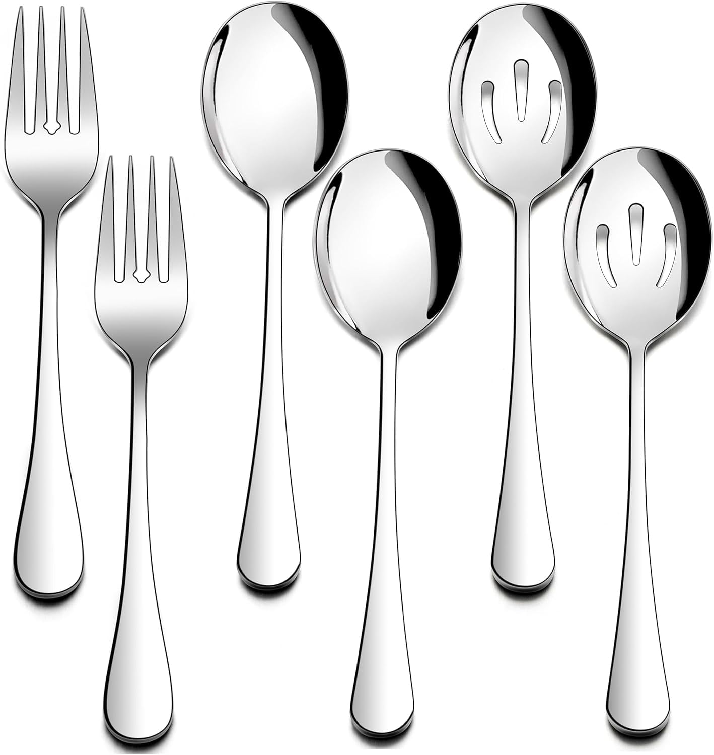 Large Serving Utensils Set, 6-Piece Stainless Steel Serving Spoons ...