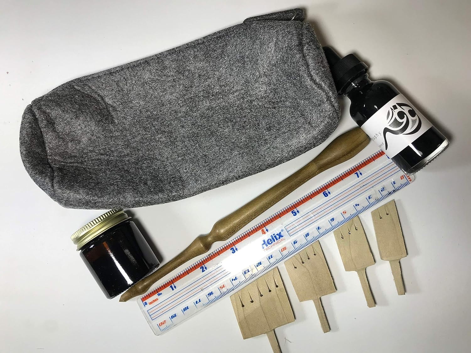 Large Set of Arabic Calligraphy/Nib Holder with 4 nibs in Different ...