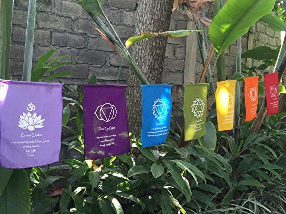 Large Seven Chakra Prayer Flags Banner Wall Hanging - Walmart.com