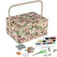 Large Sewing Box with Supply Kit, Organizer Tray - Gift for Beginners ...