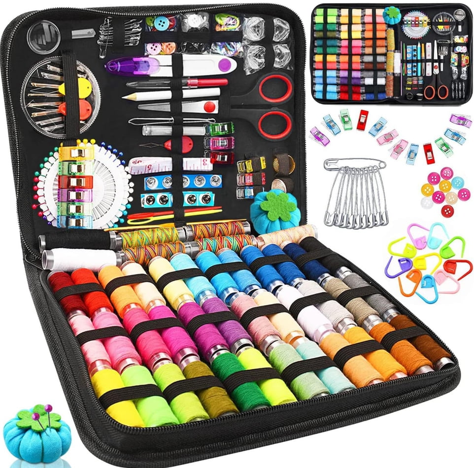 Large Sewing Kit for Adults: Upgraded 100 Pcs-304 Pcs Premium Sewing ...