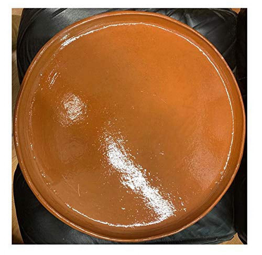Large Shiny Mexican Comal Vidrio Cazo Griddle Flat Pan Dish Tray Clay ...