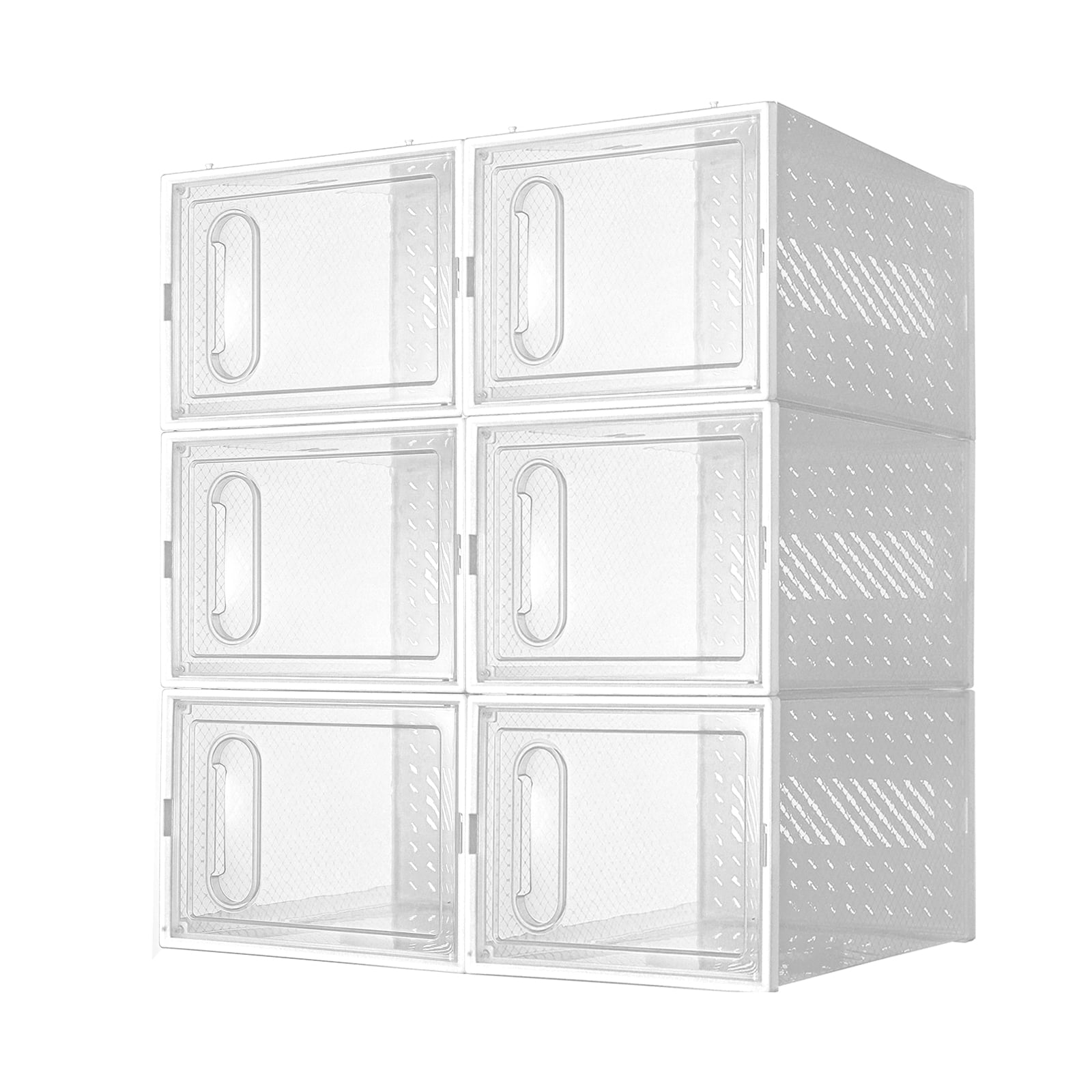 Large Shoe Box, 6/12x Clear Plastic Organizers With Magnetic Doors ...