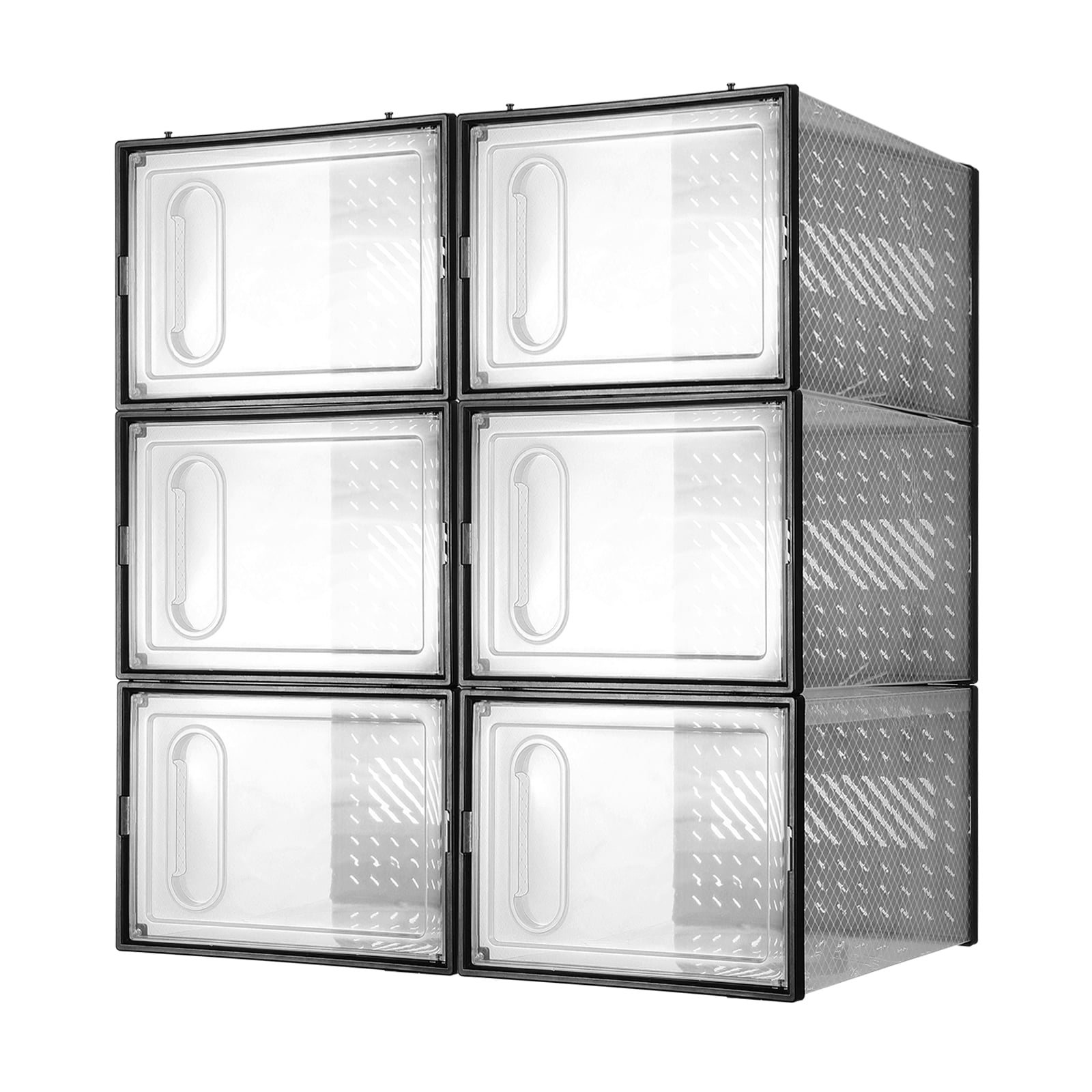Large Shoe Box, 6/12x Clear Plastic Organizers With Magnetic Doors ...