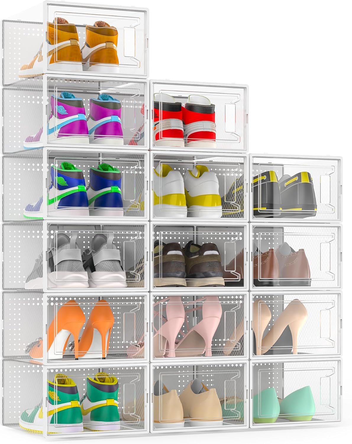 Large Shoe Organizer Storage Boxes for Closet, Modular Space Saving ...