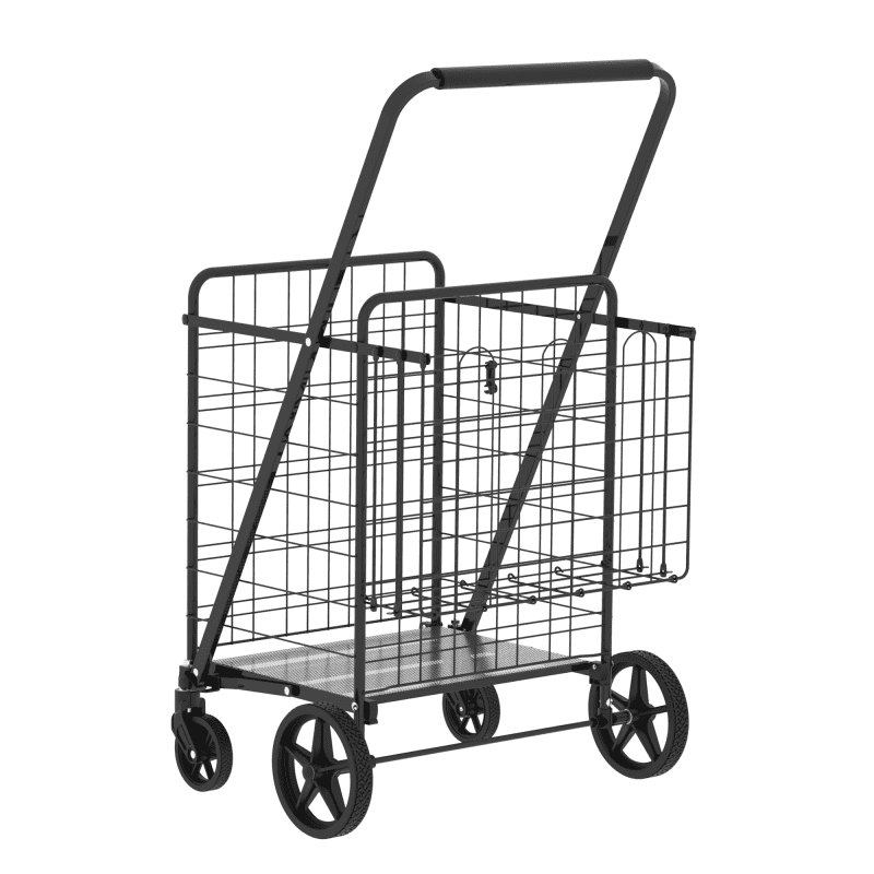 Large Shopping Cart,Grocery Cart on Wheels, Foldable Utility Shopping ...