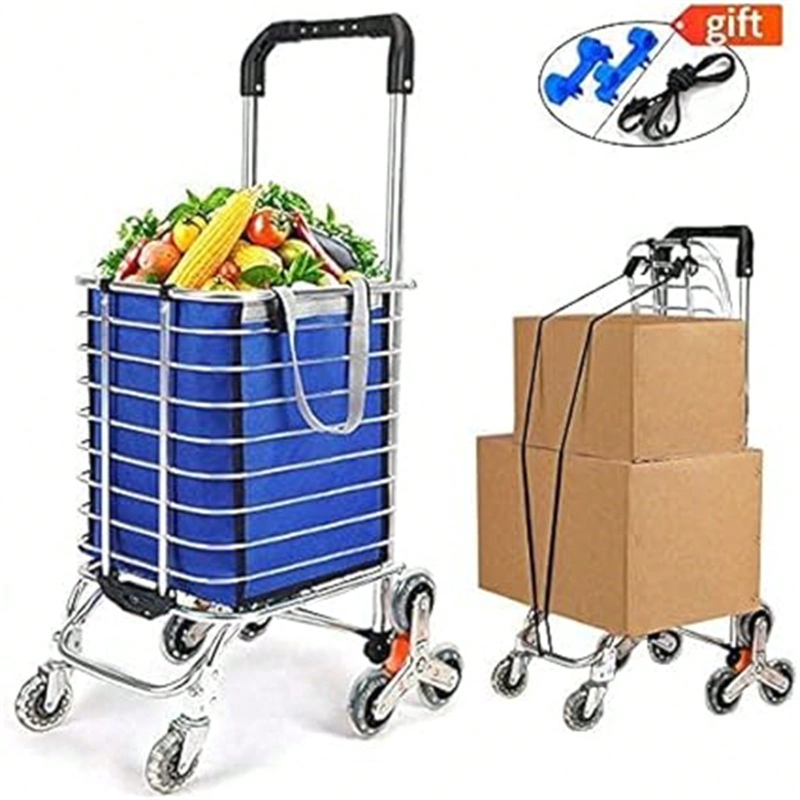 Large Shopping Trolley Shopping Cart Folding Utility Cart With ...