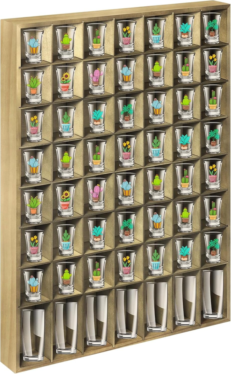 Large Shot Glass Display Case Wooden Shot Glass Holder Display Wall ...