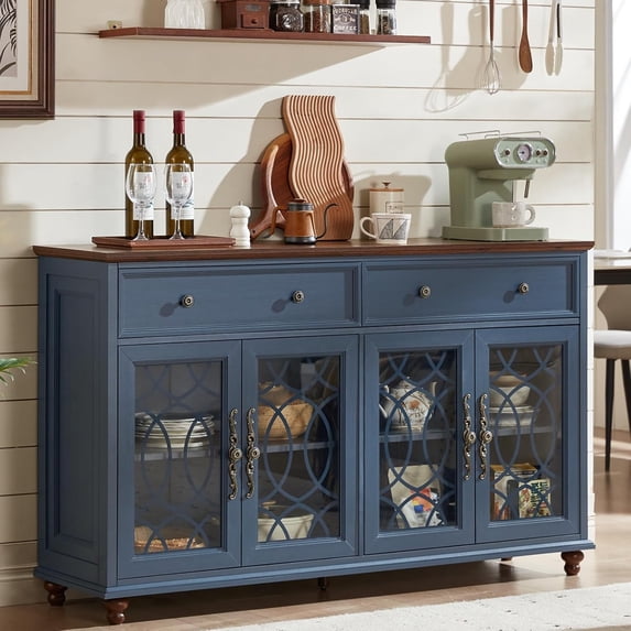 Large Sideboard Buffet Cabinet with Storage, Adjustable Shelves and ...