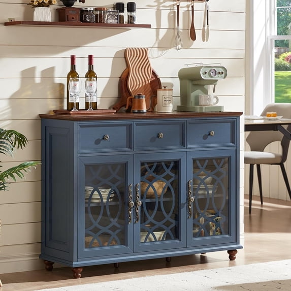 Large Sideboard Buffet Cabinet with Storage, Adjustable Shelves and ...
