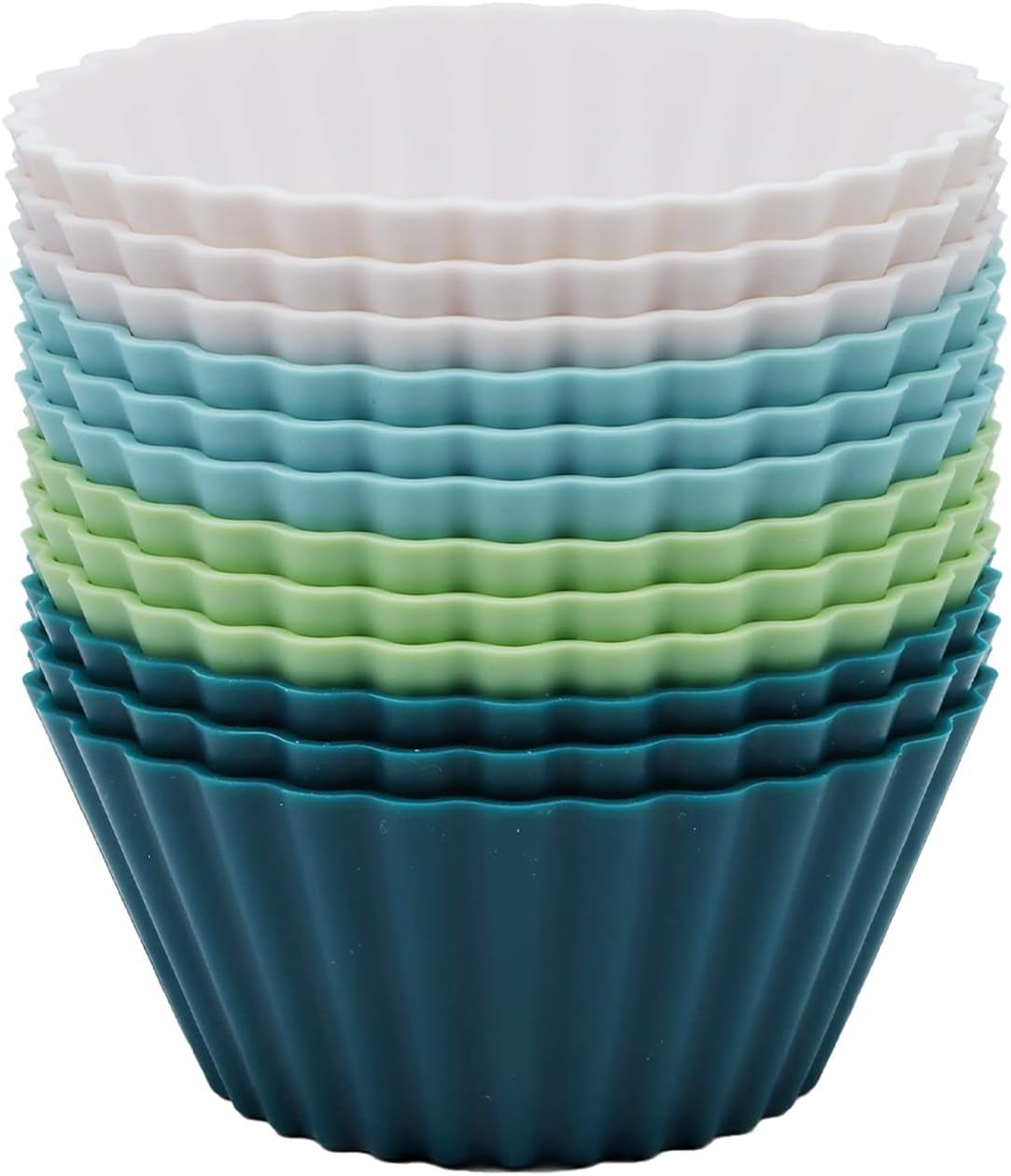 Large Silicone Baking Cups, 12 Pack Reusable Cupcake Liners, 3.54 inch ...