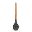 Large Silicone Cooking Spoons, 13inch Nonstick Solid Wooden Handle ...
