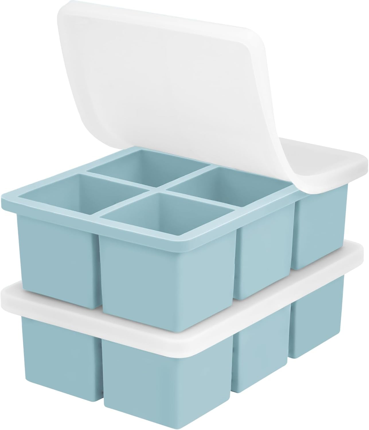 Large Silicone Ice Cube Tray 3Pack, Big Square Ice Cube Molds for ...