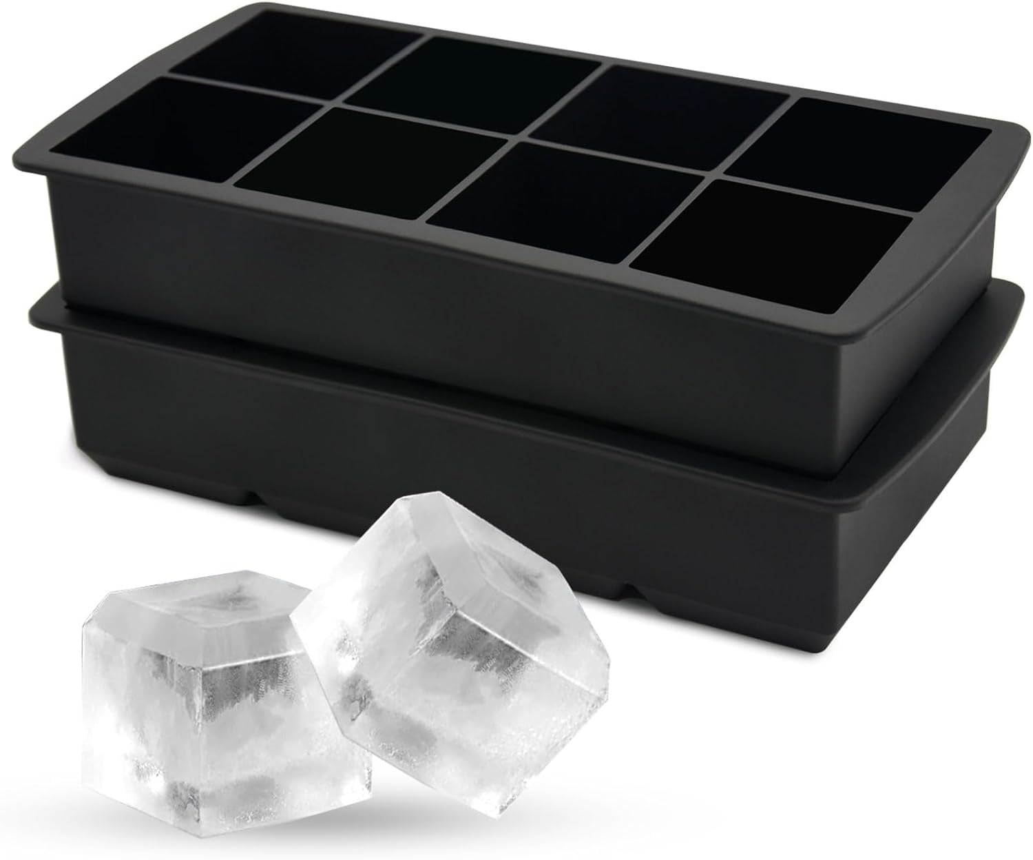 Large Silicone Ice Cube Trays For Freezer - Big Ice Block Mold With ...