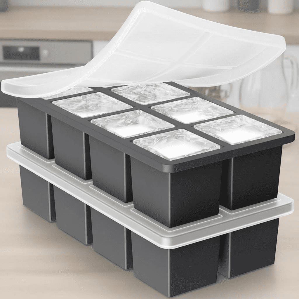 Large Silicone Ice Cube Trays for Whiskey and Cocktails - 2 Inch Big ...