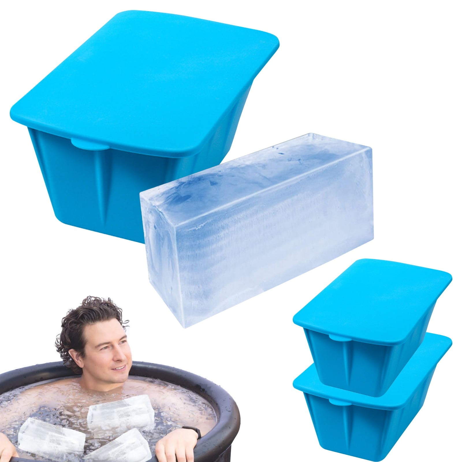 Large Silicone Ice Nuggets Molds Reusable Giant Ice Nuggets Bricks ...