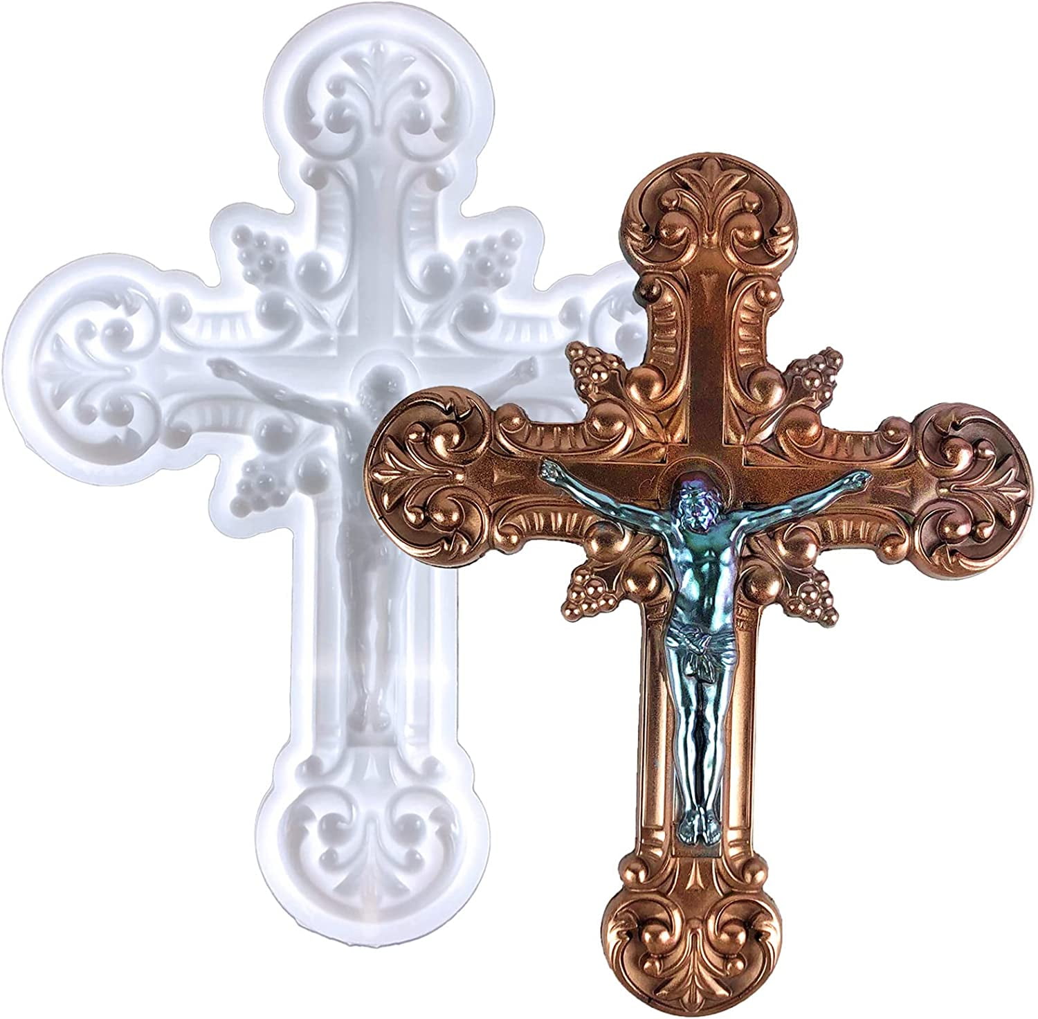 Large Silicone Molds for Resin, Jesus Cross Resin Molds, 3D Jesus Cross ...