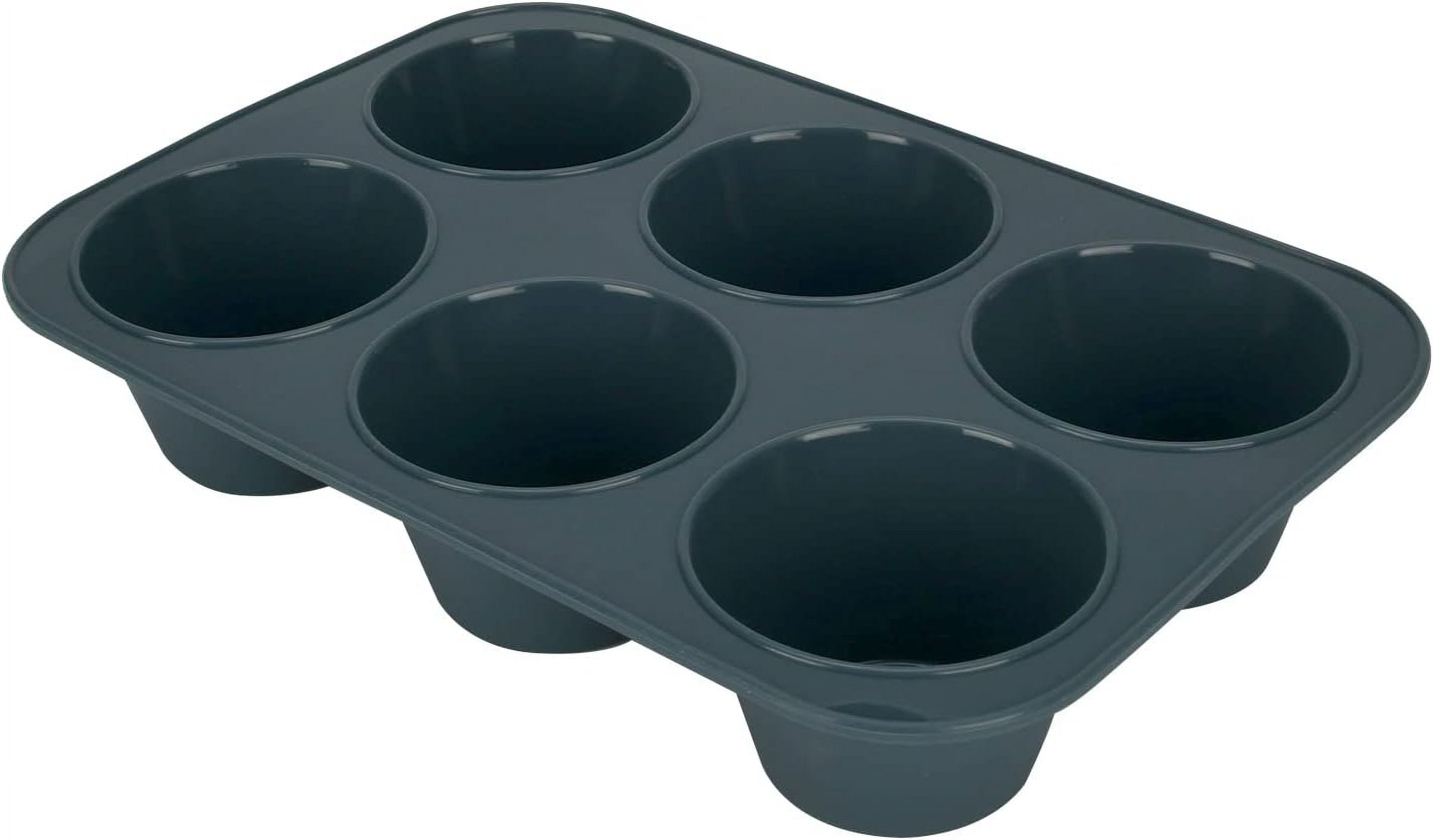Large Silicone Muffins Pan (6 Cup) - Deep and Jumbo Muffin Tray ...