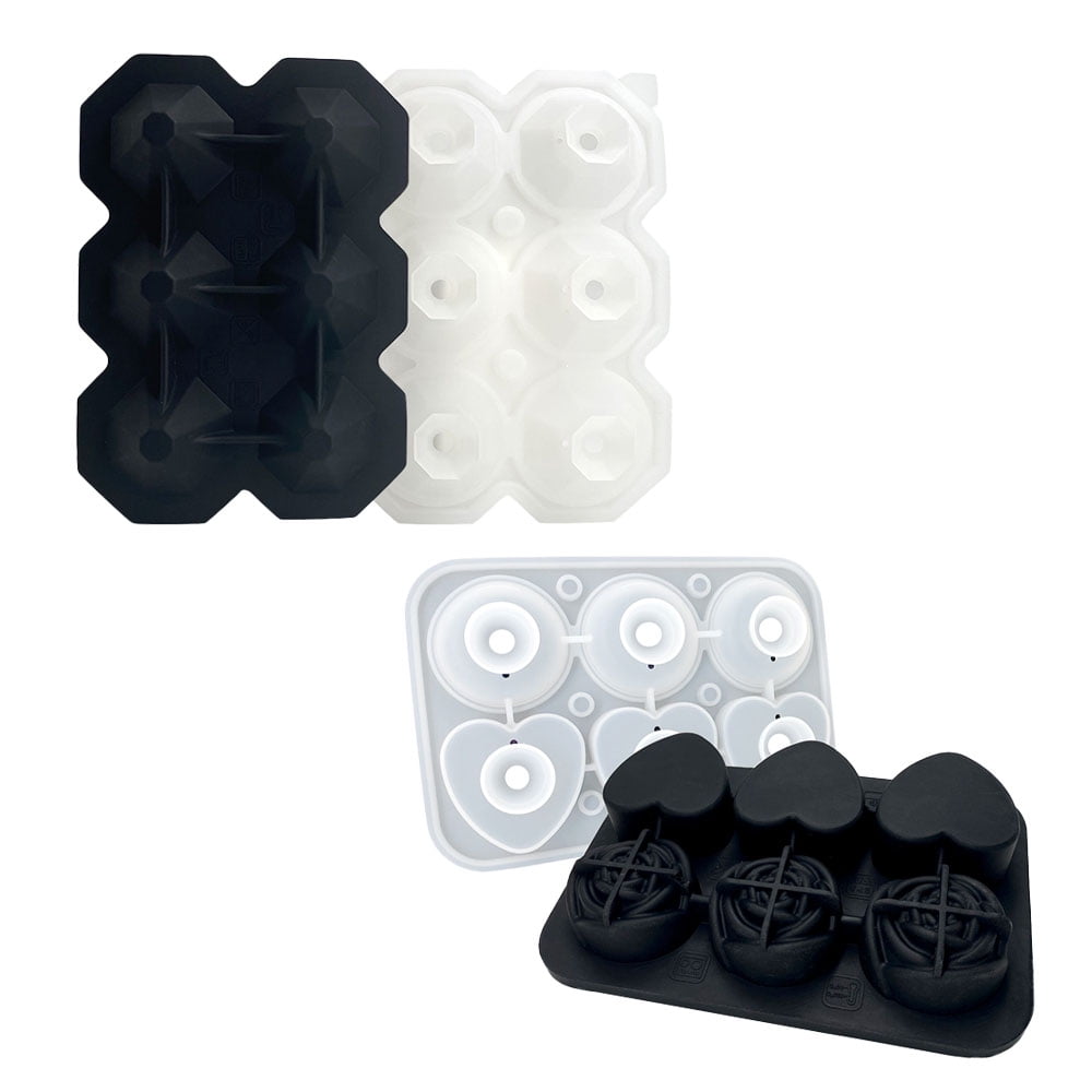 Large Silicone Premium Ice Trays, 2-Pack Combo- BPA Free, Craft Ice ...