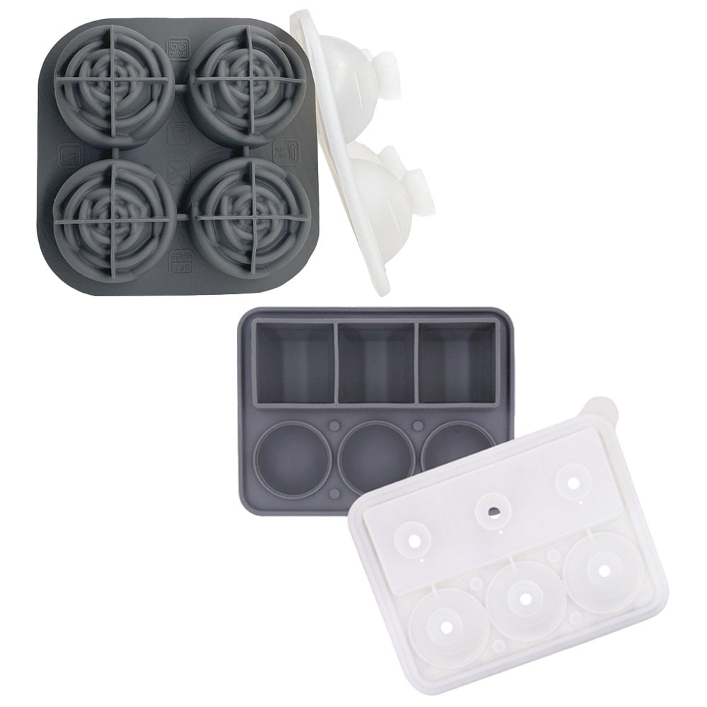 Large Silicone Premium Ice Trays, 2-Pack Combo- BPA Free, Craft Ice ...