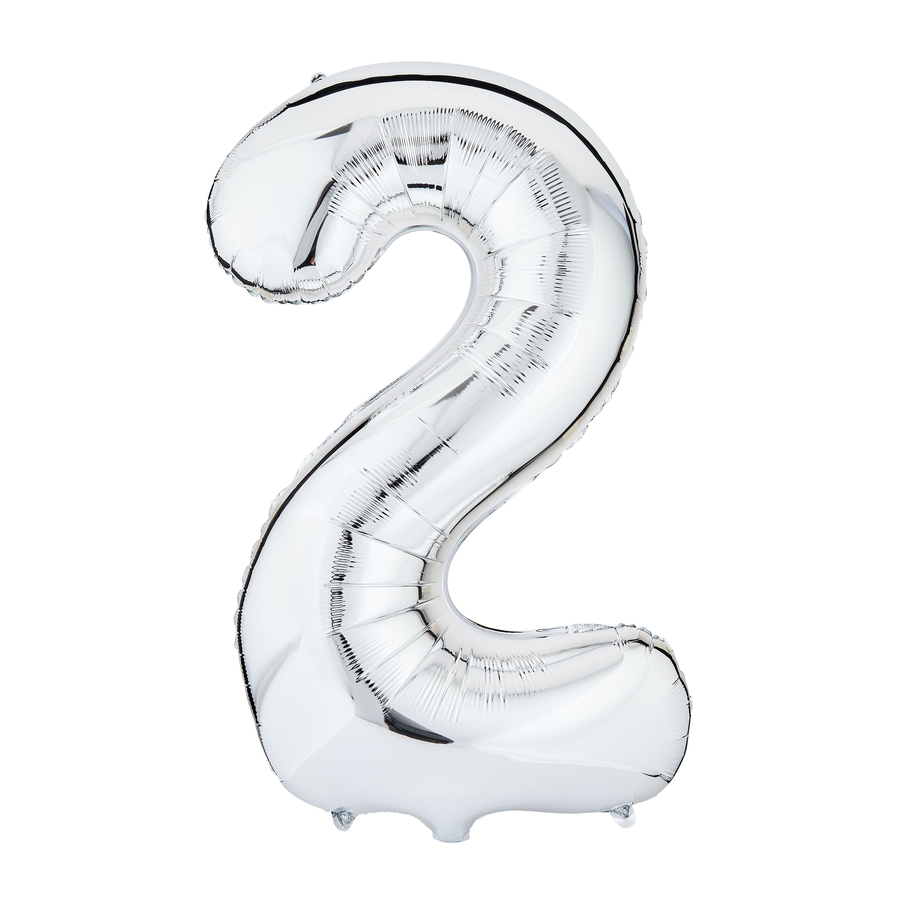 Way To Celebrate Silver Number 2 Foil Balloon, 33-inch birthday and ...