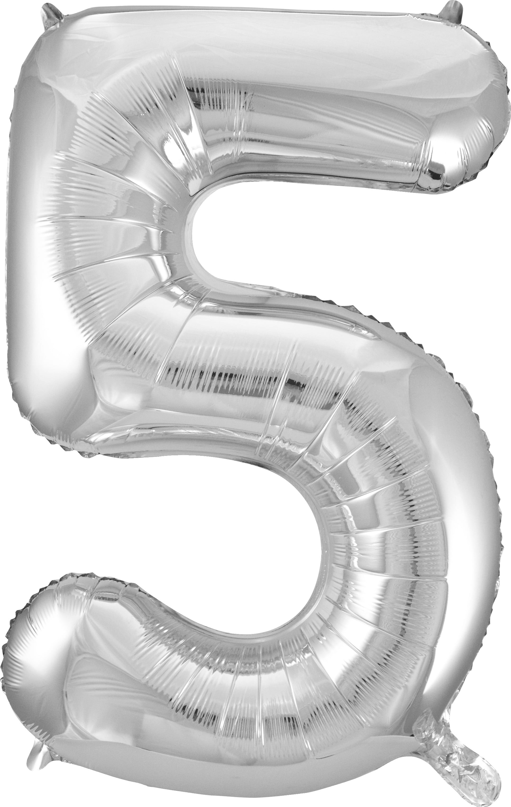 33" Silver Number 5 Foil Balloon, by Way To Celebrate - Walmart.com